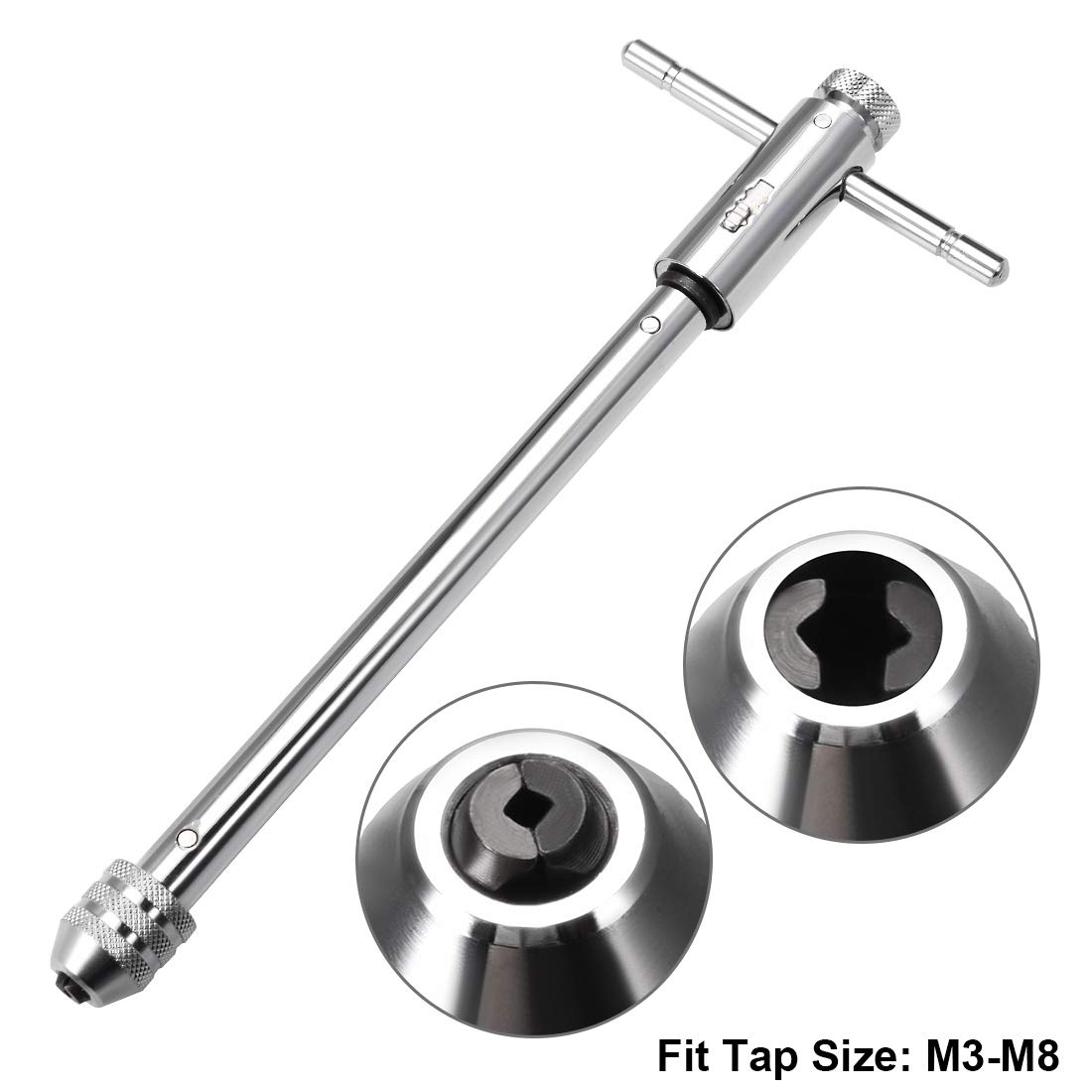 Snapklik.com : Uxcell Adjustable Ratchet Tap Wrench T-Handle, For ...