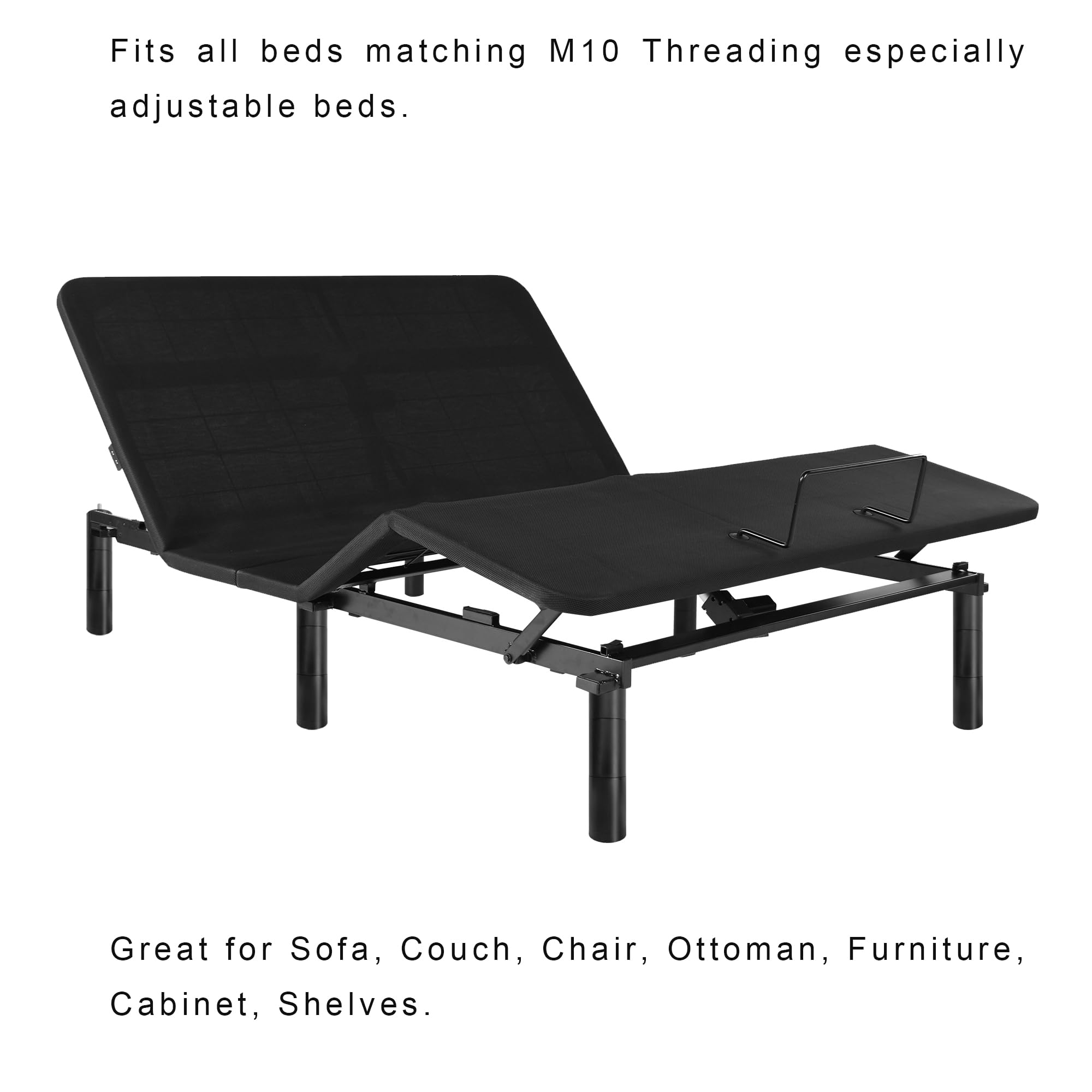 Bed Legs Replacement Fit for Zinus Adujustable Bed Frame, M10 1.5 Screw ...