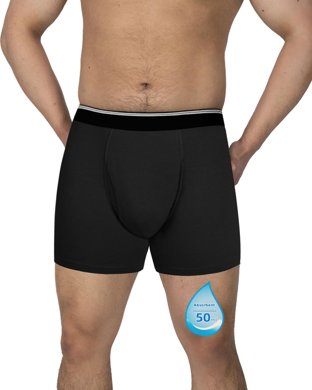 Amazon.com: TIICHOO Men's Incontinence Underwear Washable with Fly ...