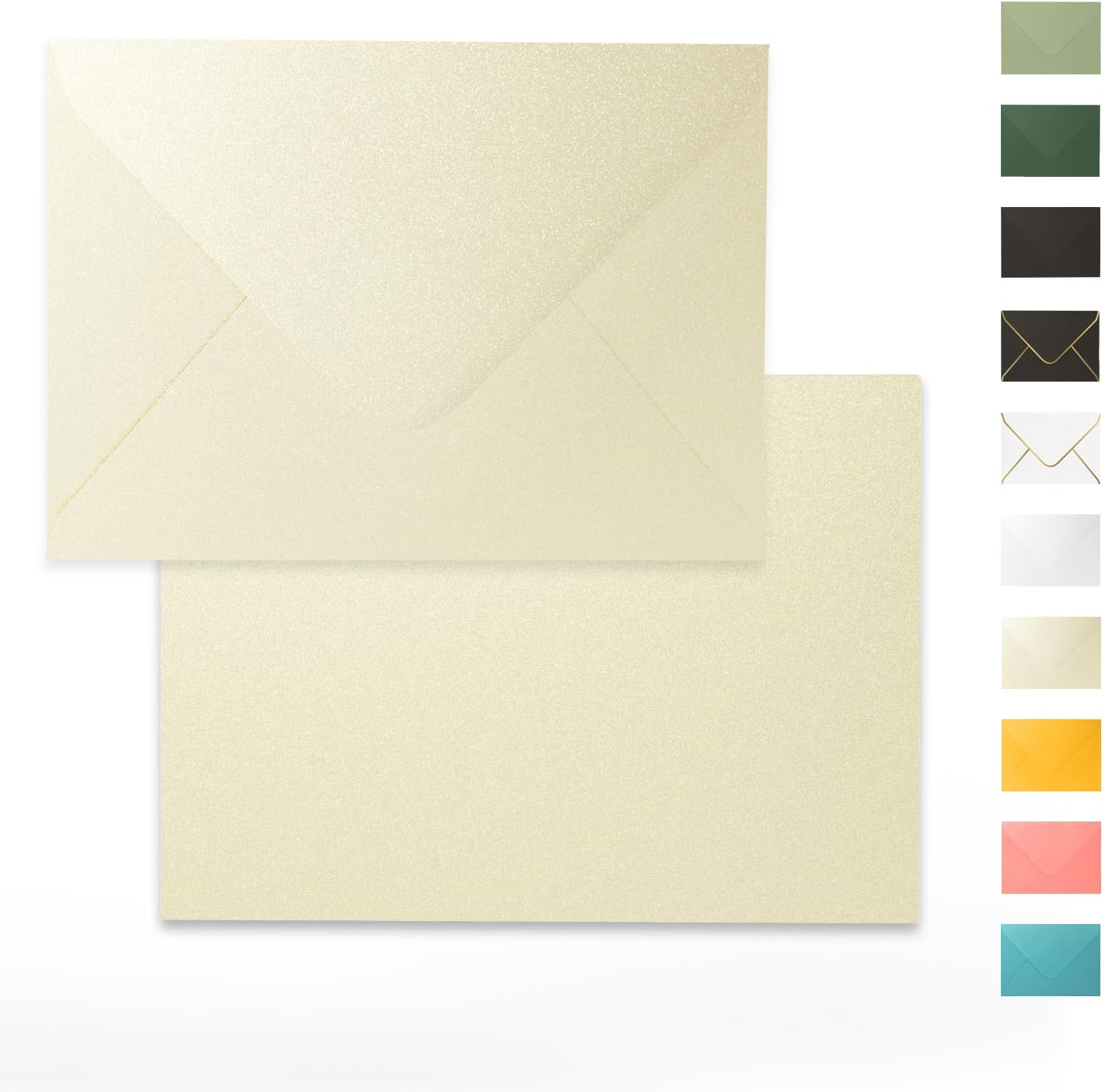 Wedding Invitation Envelopes 5x7-100 PCS Goefun Cream Shimmer Envelopes ...