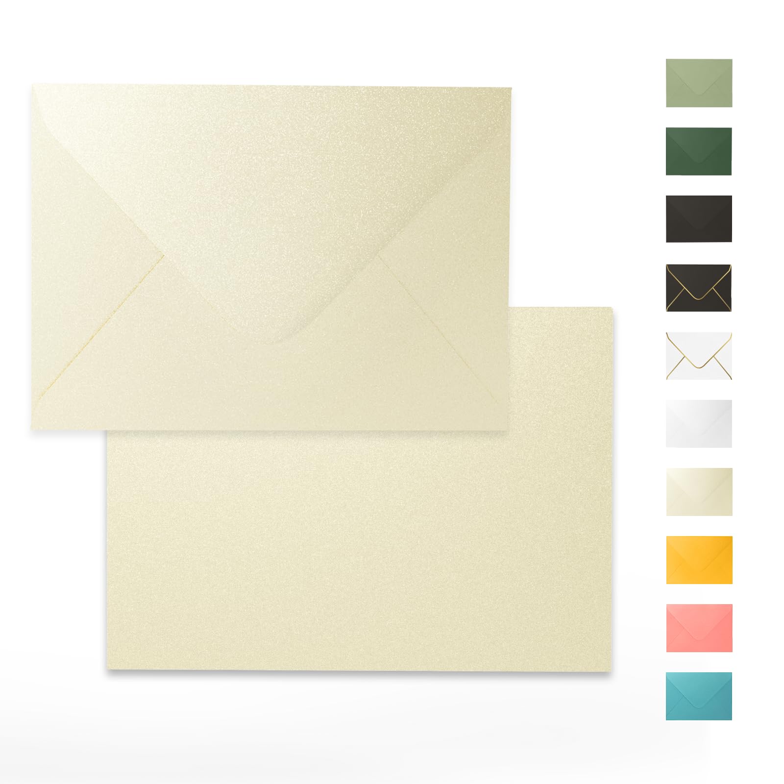 Wedding Invitation Envelopes 5x7-100 PCS Goefun Cream Shimmer Envelopes ...