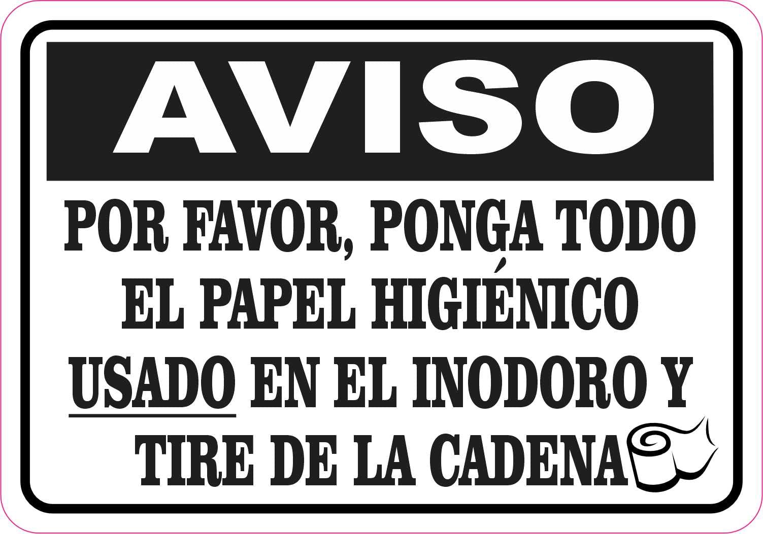 Flush Toilet Sign Spanish