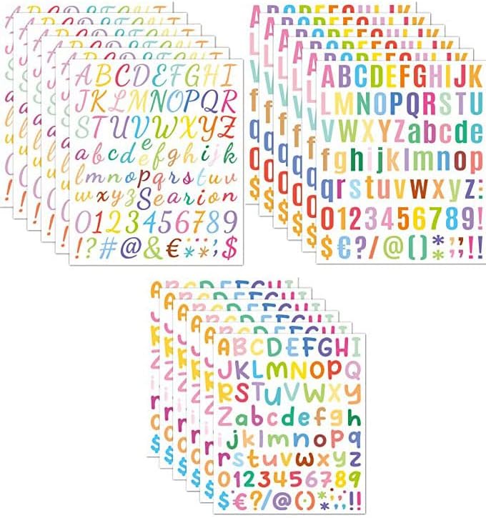 Letter Stickers 30 Sheets 1500 PCS Large Alphabet Sticker 2 Inch Vinyl ...