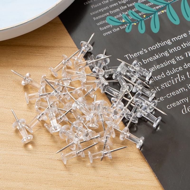 Snapklik.com : Lifetop Clear 300PCS Push Pins Tacks, Clear Plastic Head ...