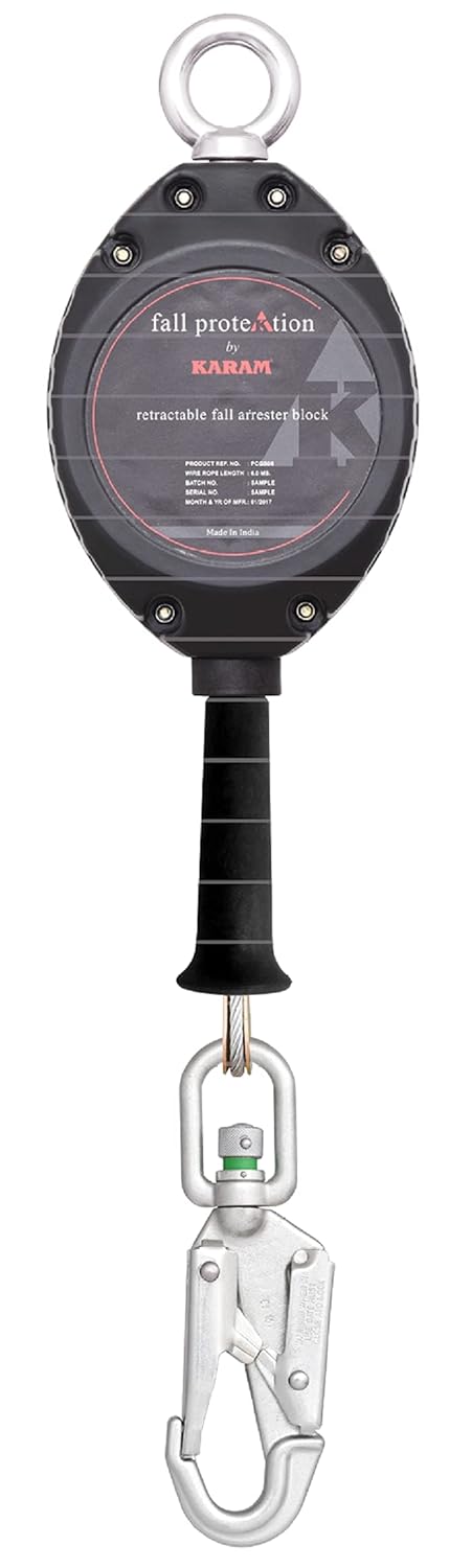 KARAM Retractable Wire Rope Fall Arrester Block with Galvanised Steel ...