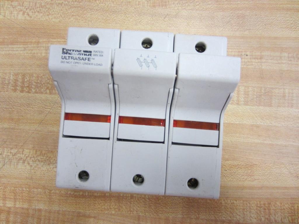FERRAZ SHAWMUT US6J3I ULTRASAFE 60A AMP 3P 600V-AC Block Fuse Holder ...