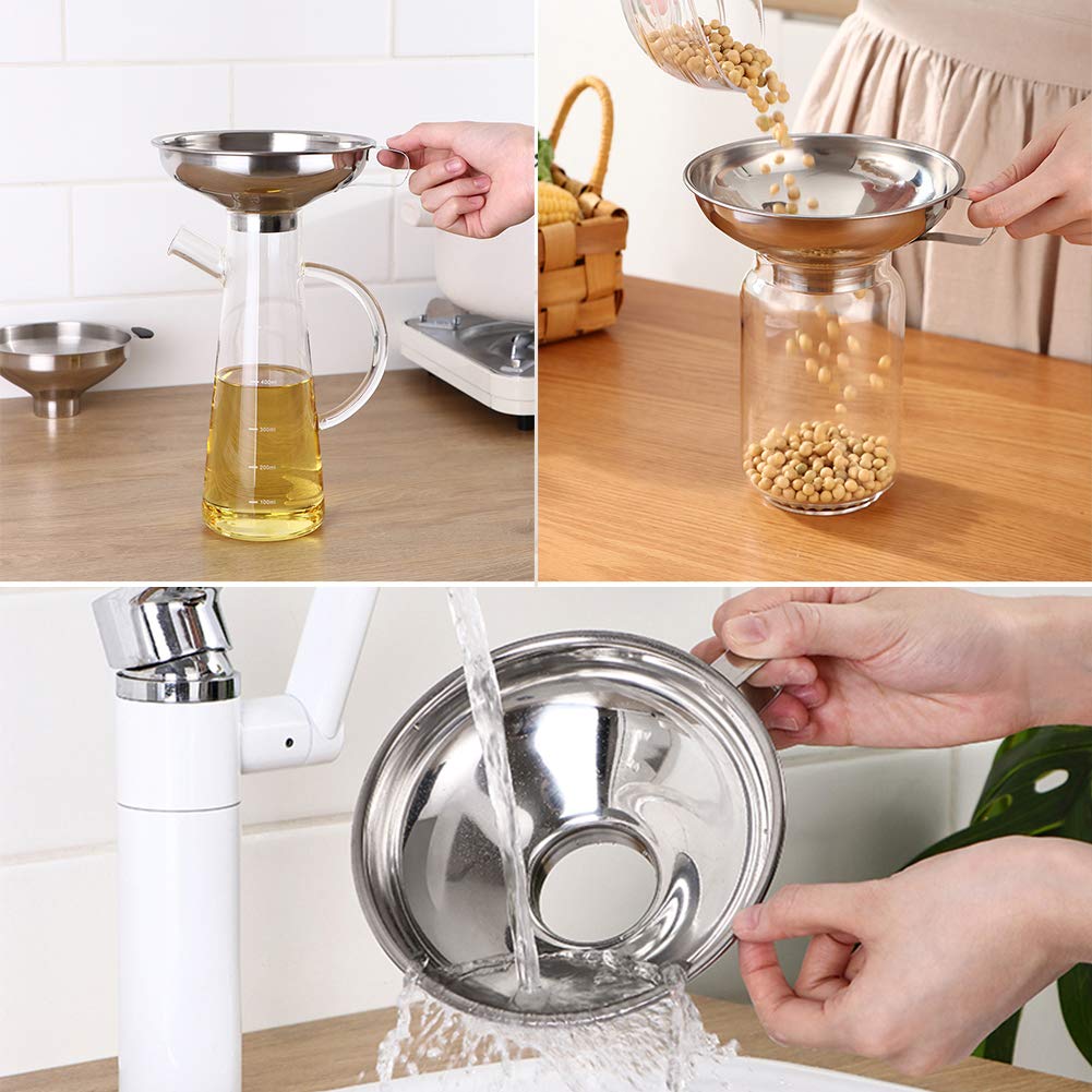 Snapklik.com : Set Of 2 Pcs Mason Jar Funnel Set - Stainless Steel ...