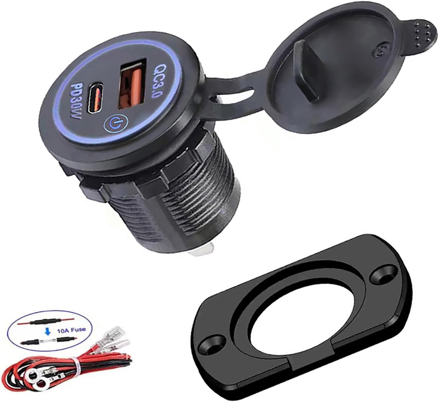 Amazon.com: USB C Car Charger Socket - Fast Charging 12V/24V Adapter ...