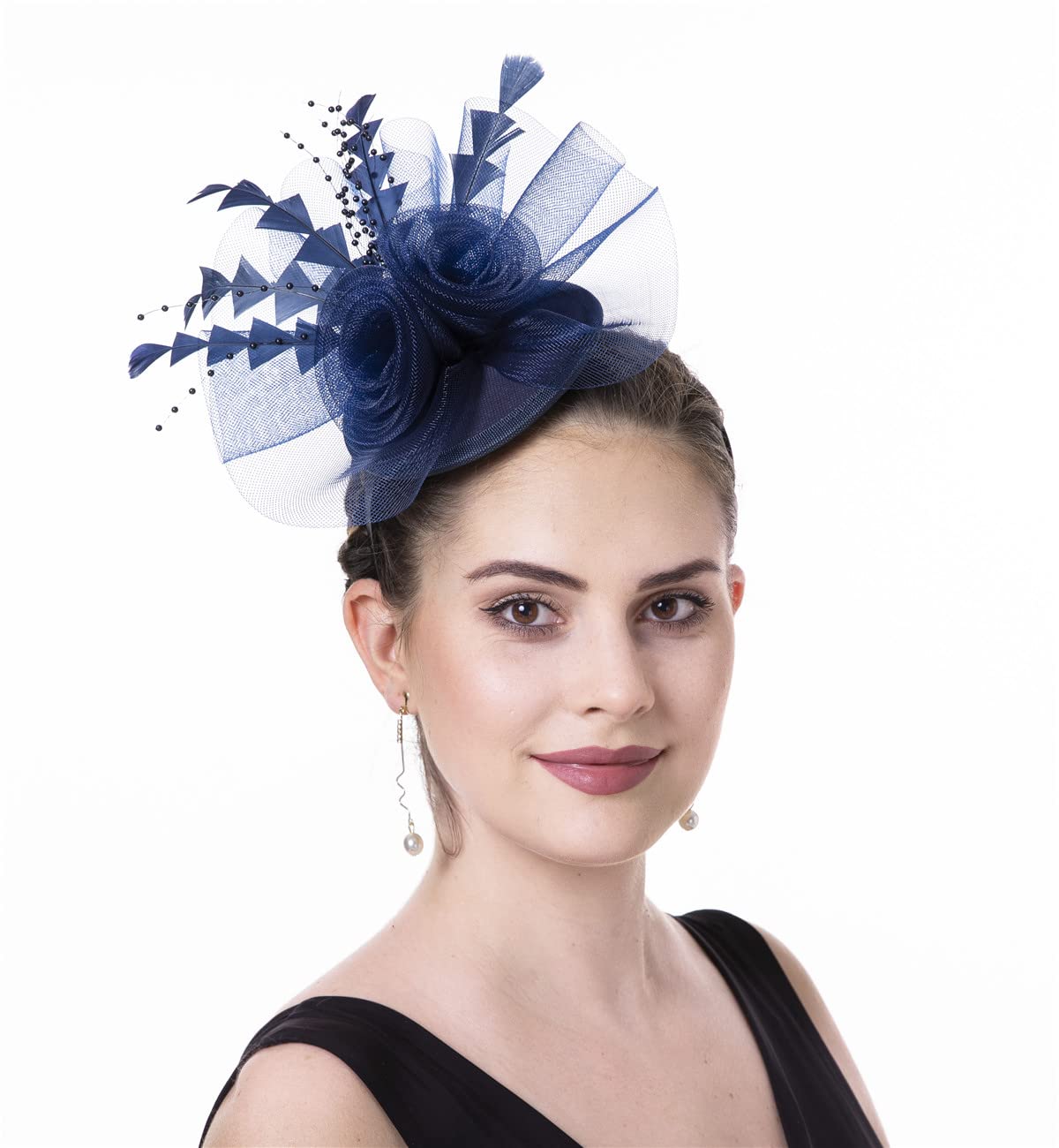 Lucky Leaf Girl Lady Hat Headwear Organza Church Feather Clip ...