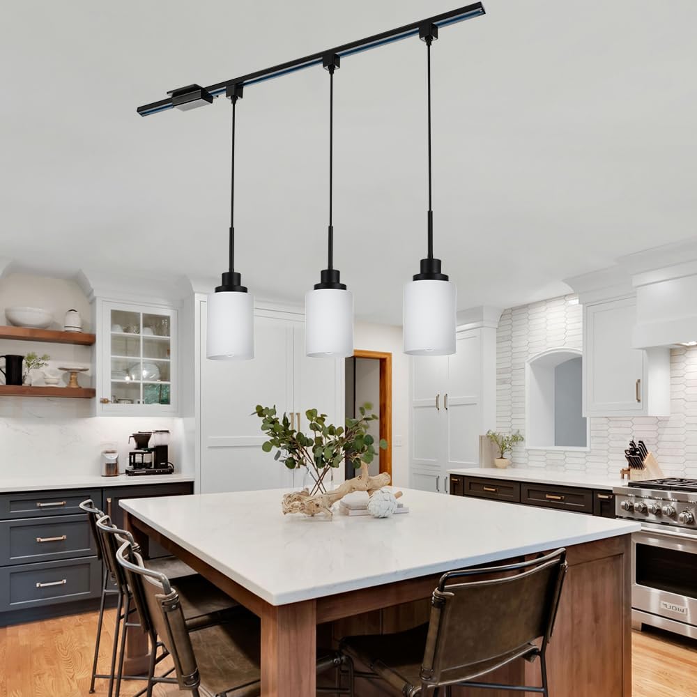 Pendant Track Lighting Hampton Bay 86 In. 1 Light Brushed Nickel