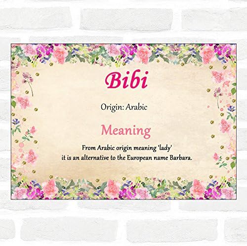 Bibi Name Meaning Floral Certificate : Amazon.co.uk: Stationery ...