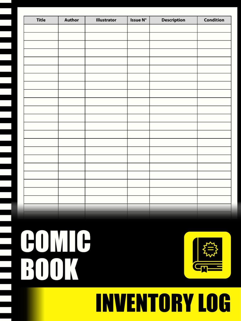 Comic Book Inventory Log: Inventory Record Book Ideal for Comic Book ...