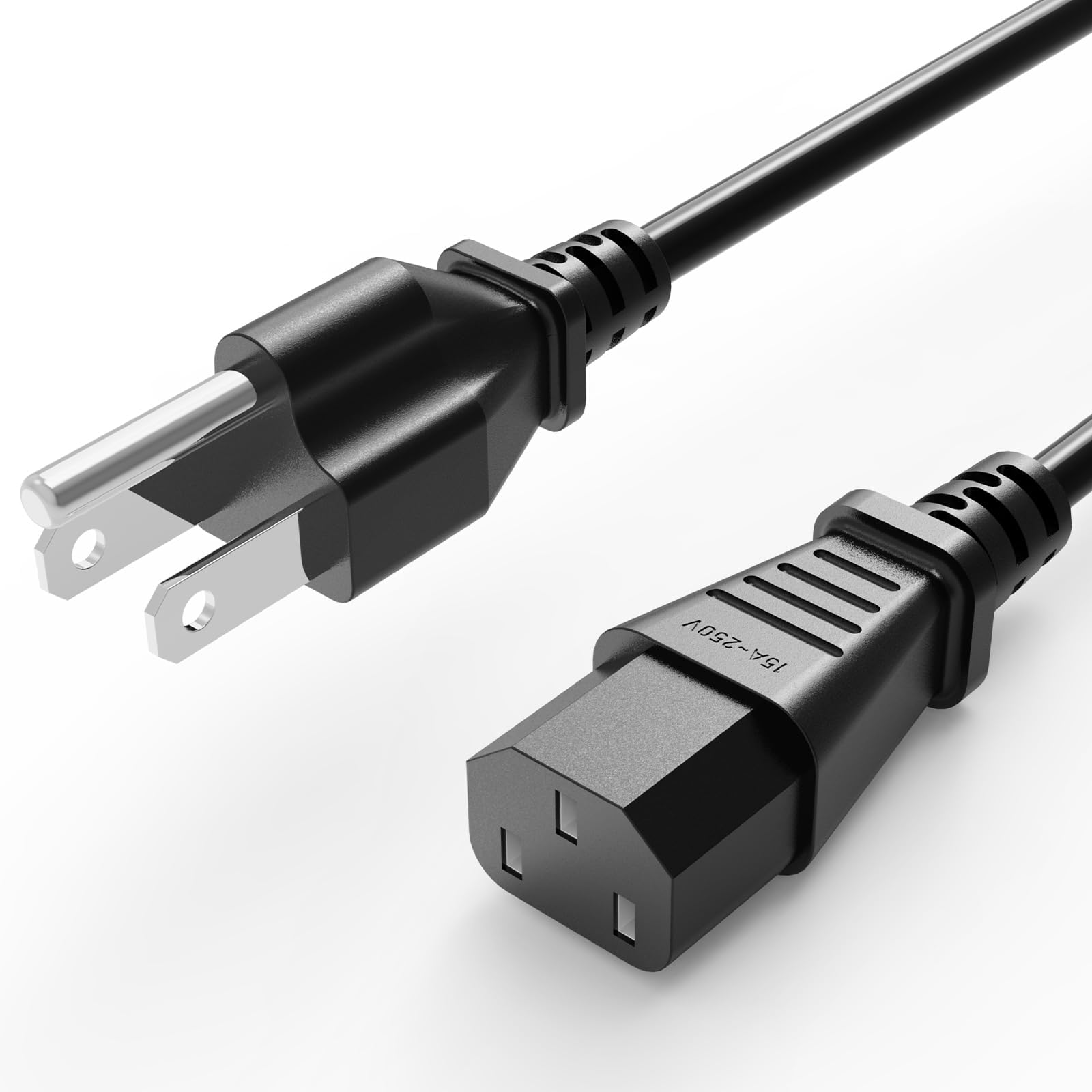 10 Ft/3 Meter Computer Power Cord 3 Prong Plug for Samsung TV, Monitor ...