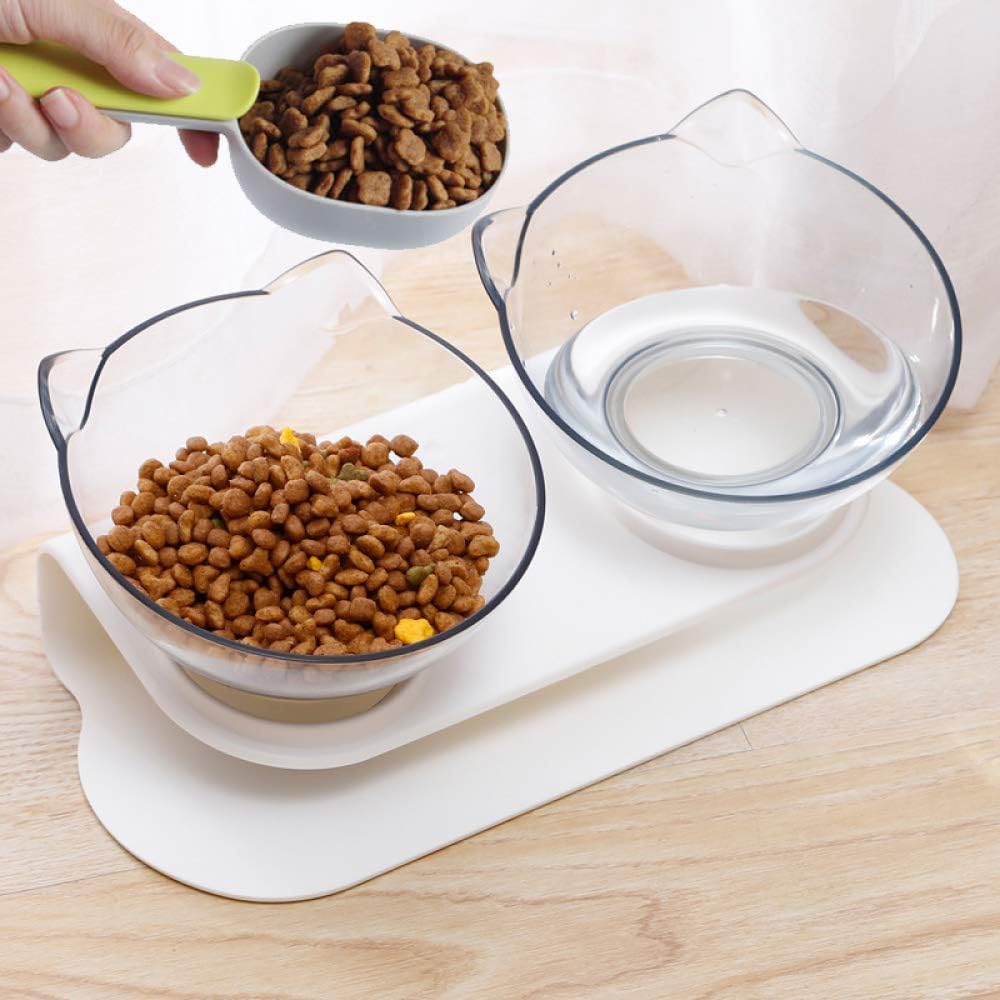 Raised Cat Bowl with Stand, 15° Tilted Cat Bowls for Kittens Elevated ...