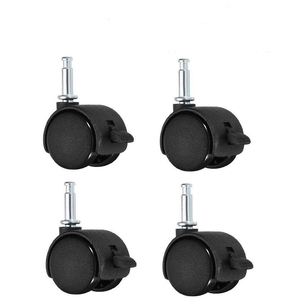 Multibao 4x Pcs 2 Inch Castor Wheel Swivel Caster Insert Stem M8 Brake ...
