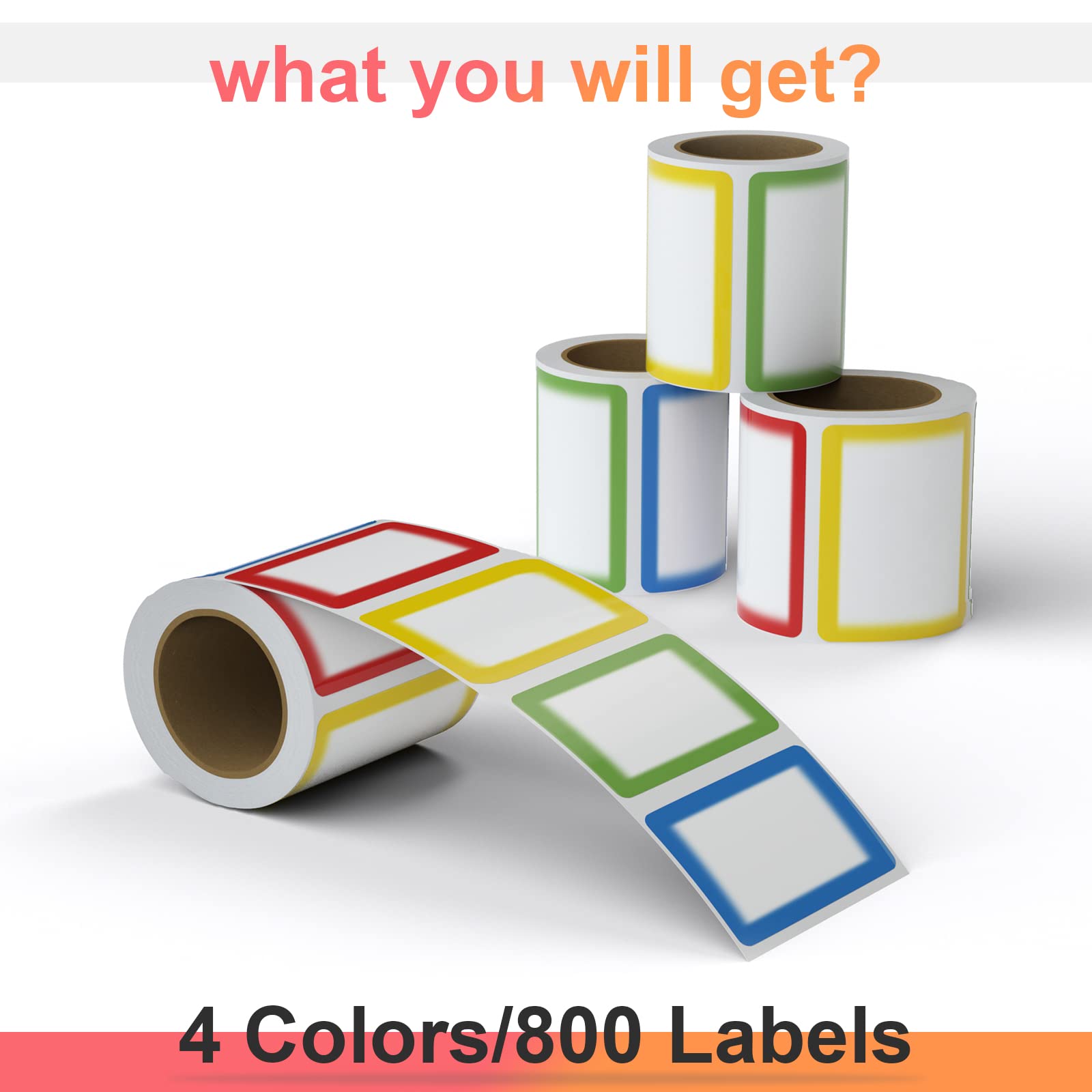 Snapklik.com : MFLABEL 800-Pack Colorful Name Tag Labels - 3.5" X 2.25 ...