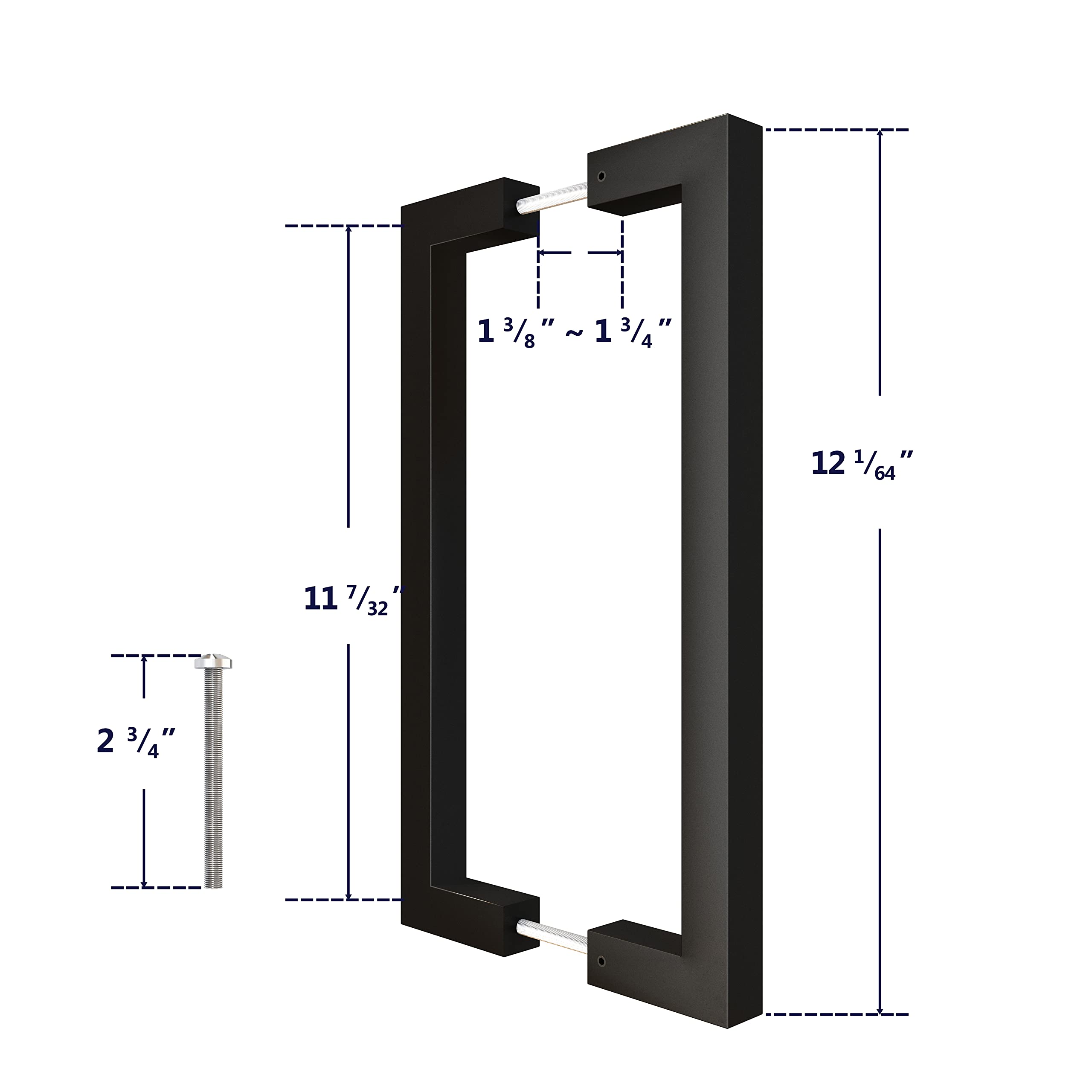 Buy JUBEST 12" Matte Black Sliding Barn Door Handle,Push Pull Bar ...