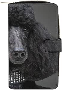Amazon.com: Adorable Black Poodle Purses for Women Zipper Leather ...
