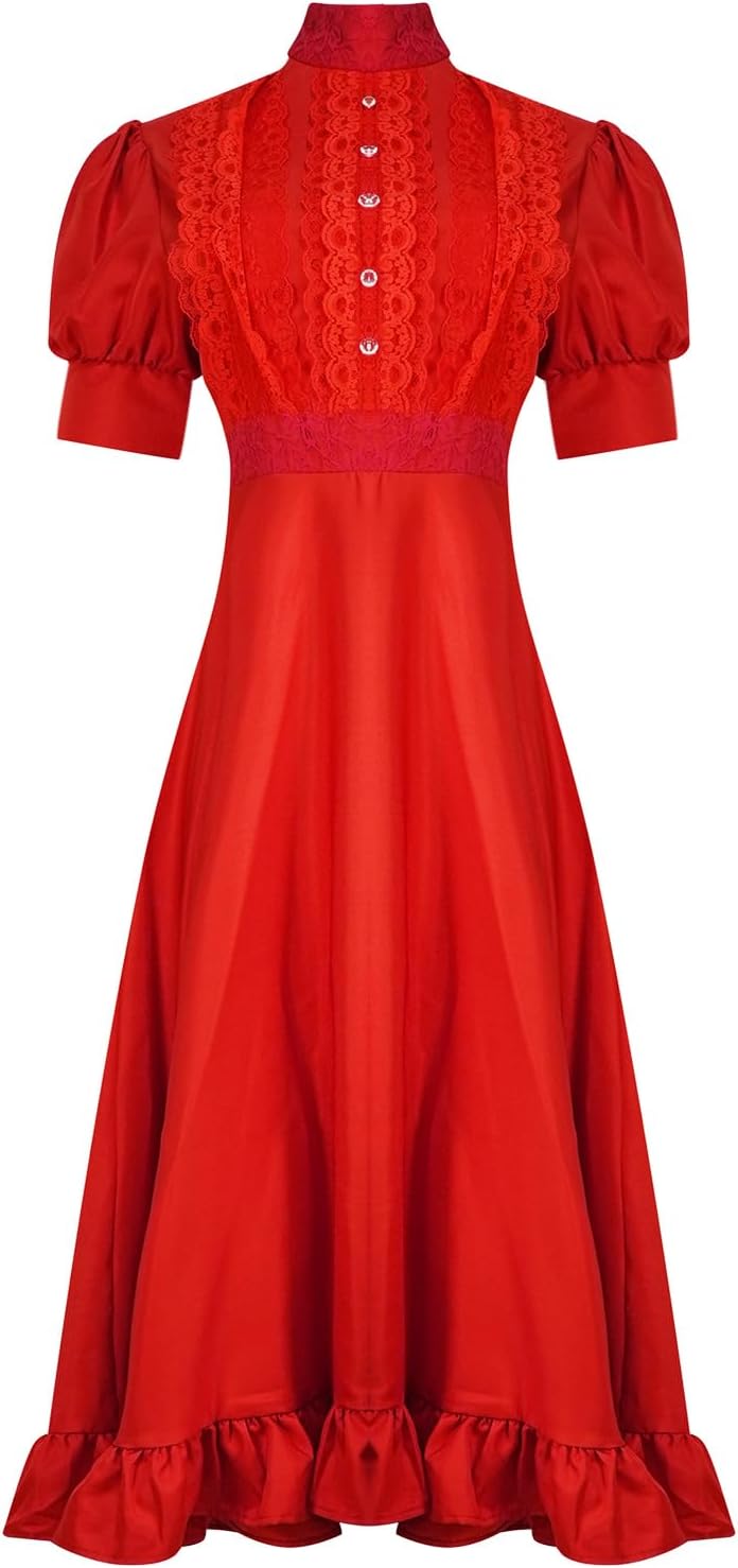 Amazon.com: Horror Movie Red Dress Cosplay Halloween Outfit Party for ...