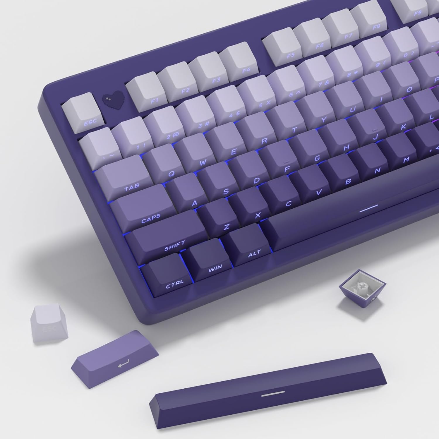 Amazon.com: KBDiy Side Print Shine Through Keycaps, 133 Keys PBT Double ...