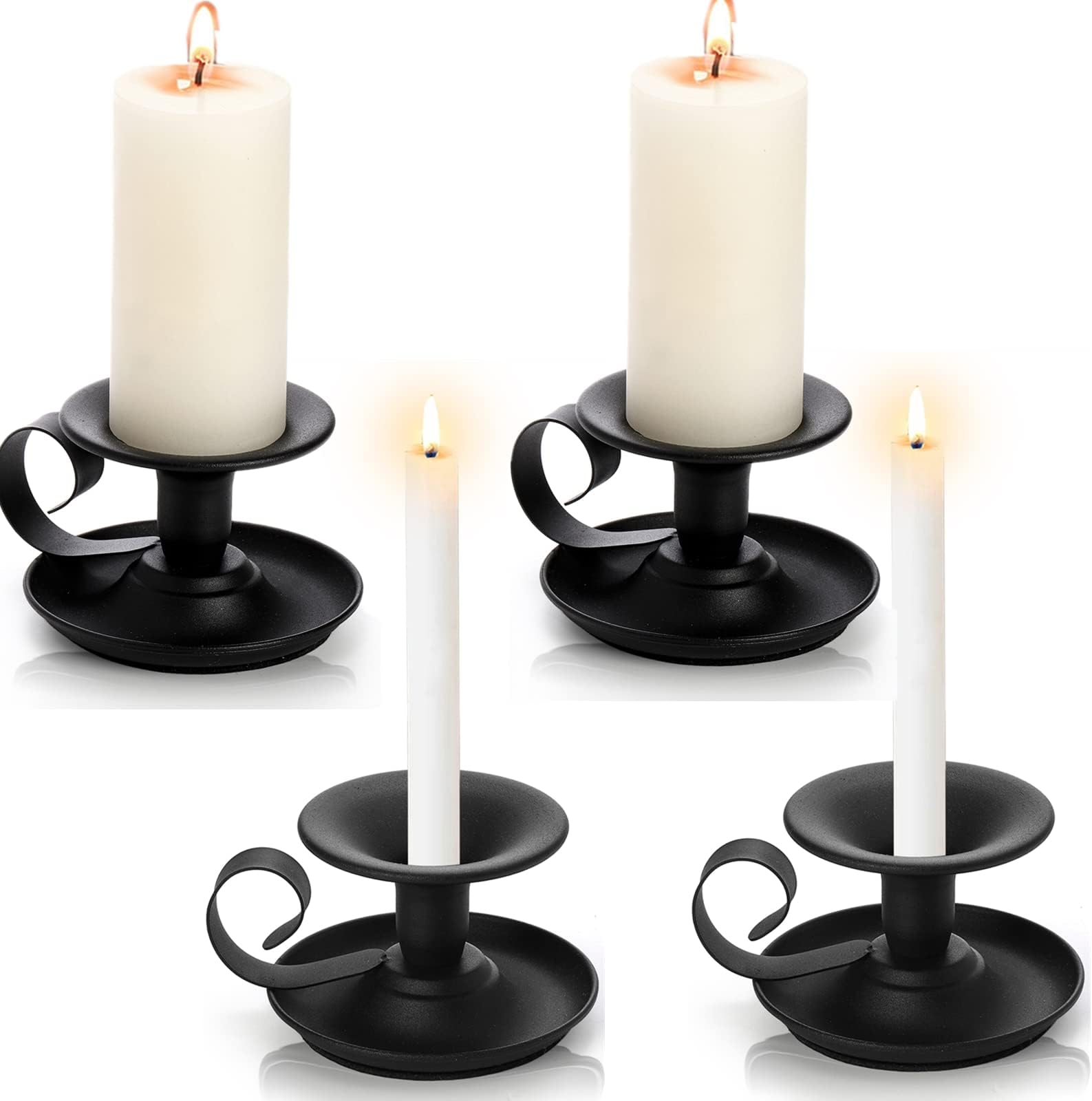 Amazon.com: FENKOO Taper Candle Holders, Candlestick Set of 2, Anti ...