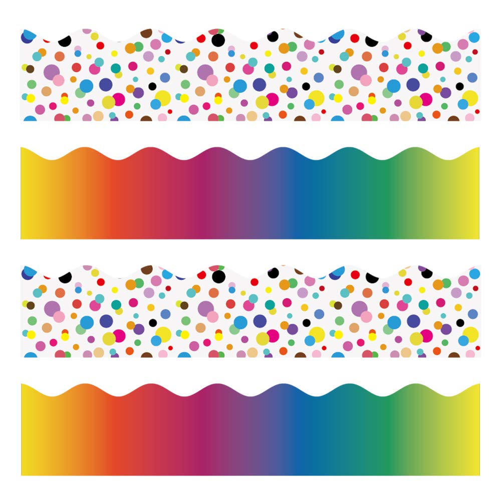 Color Bulletin Borders Stickers, 80 ft Back-to-School Decoration ...