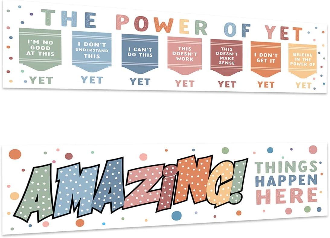 Amazon.com: Andaz Press 13"x48" The Power Of Yet Growth Mindset ...
