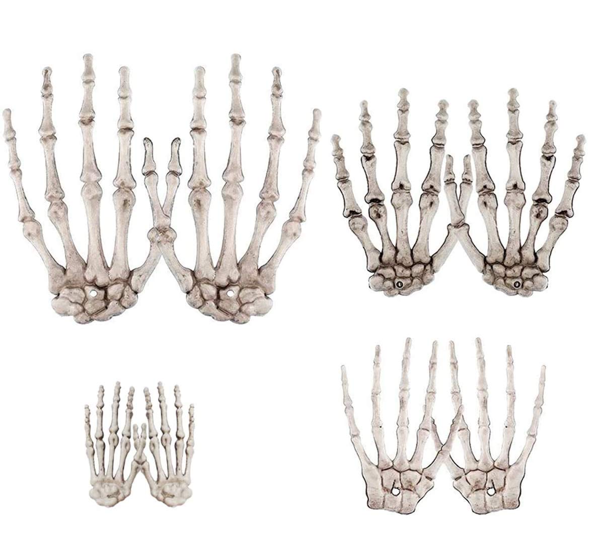 Medou 8 Pack Halloween Skeleton Hands Realistic Life Size Severed ...