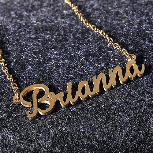 Prosperveil Unisex Customized Nameplate Chain Name Brianna Pendant ...