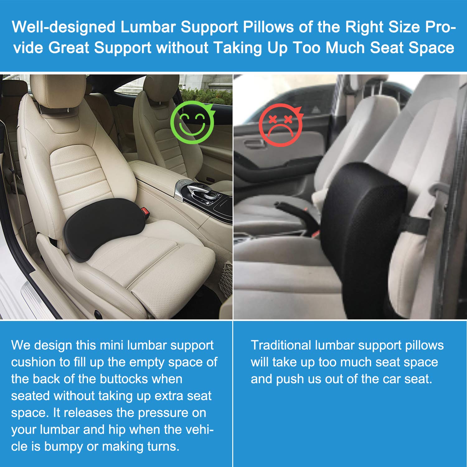 Lumbar support pillows for driving sales