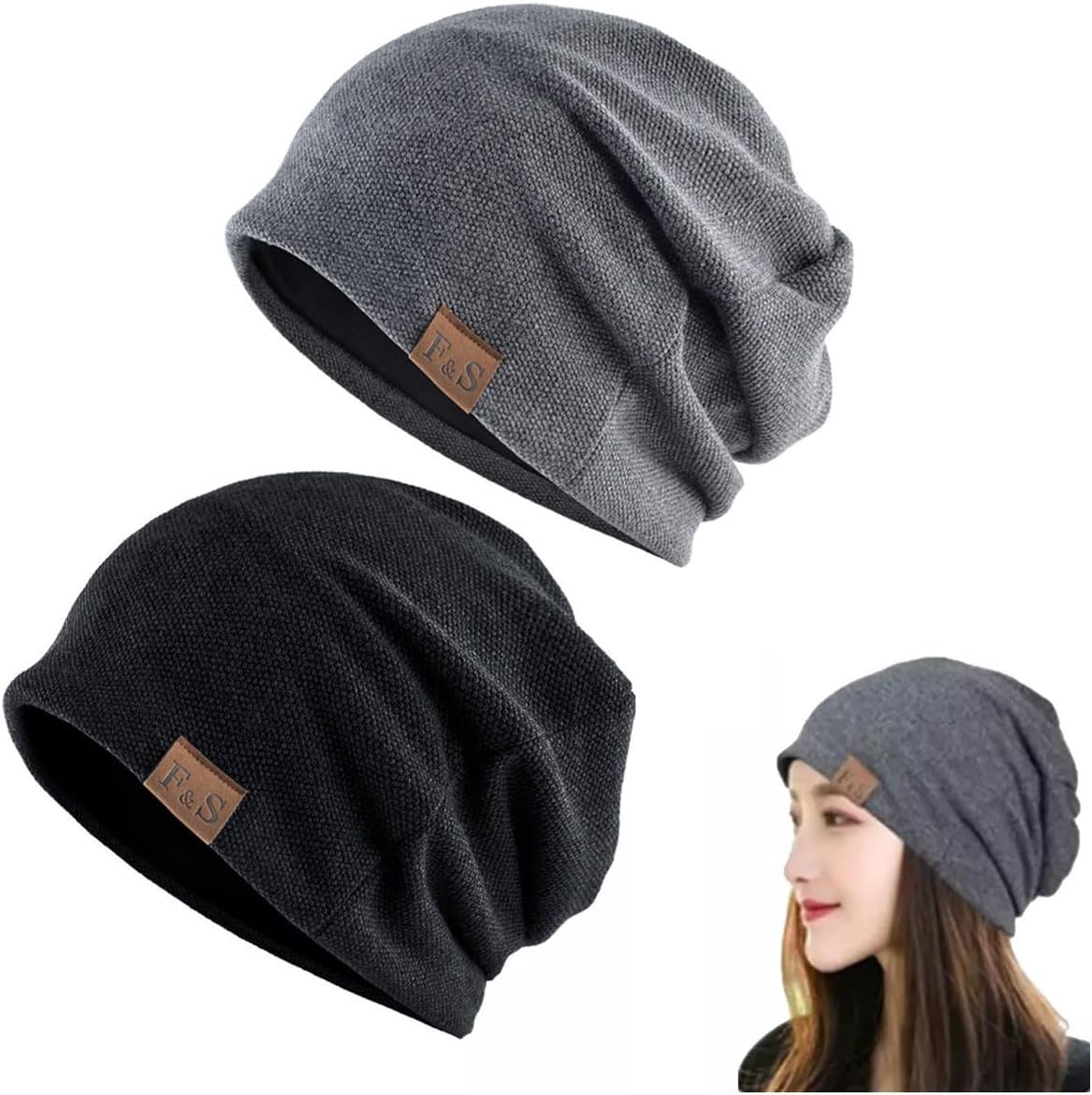 DJHOHJ Gorro de Punto de Moda de Invierno,Algodón Relajado Beanie para ...
