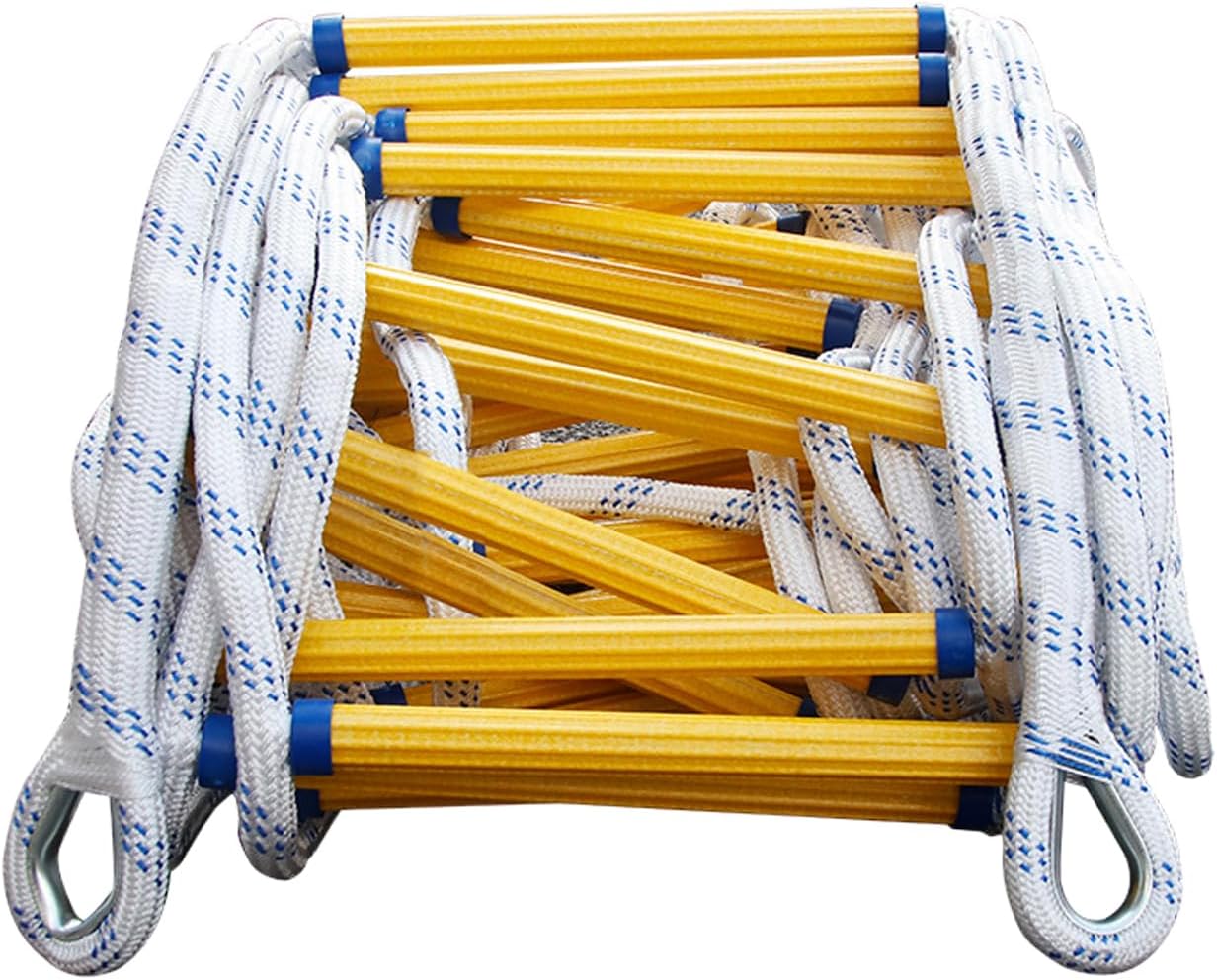 OCKYOOZ Fire Escape Ladder, 16 Ft Safety Escape Rope Ladder 2-3 Story ...