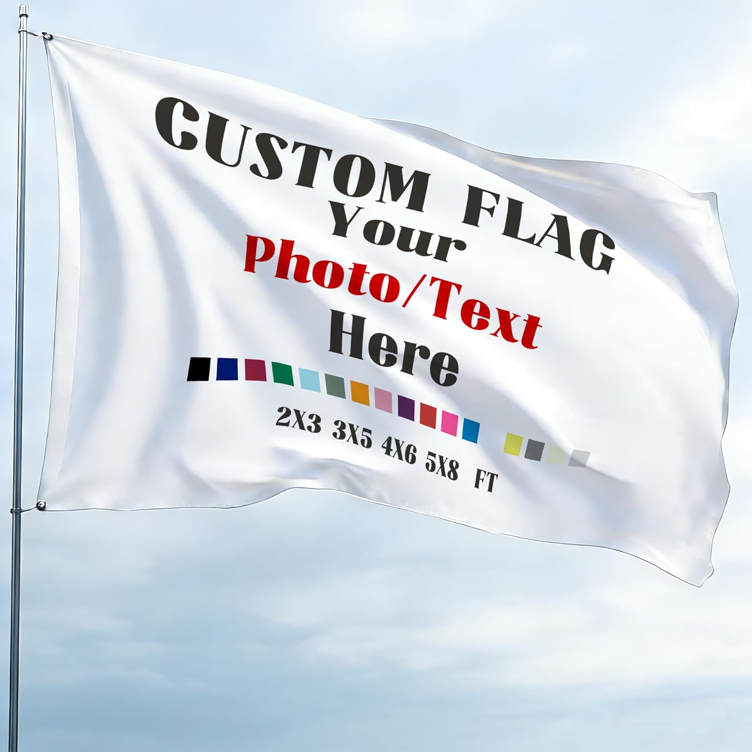 Amazon.com : Custom Flag 3x5 Ft Outdoor,Personalized Flags with Text ...