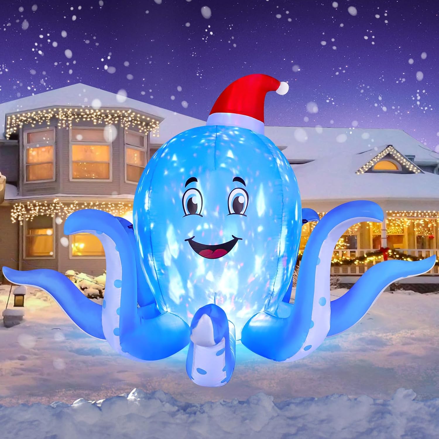 Amazon.com: FunFanso 7FT Christmas Inflatable Octopus Outdoor ...