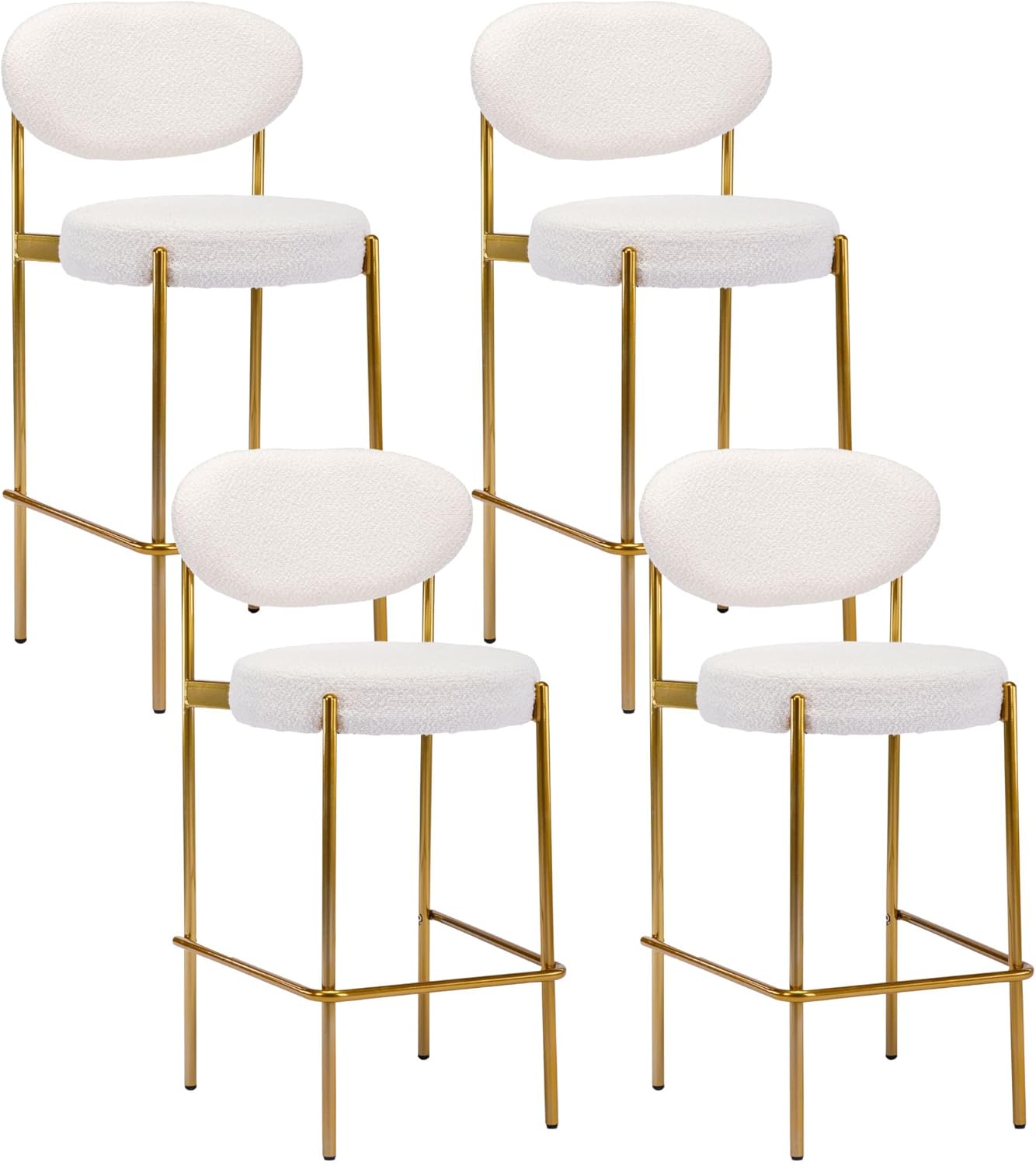Amazon.com: Washon 26 Inch Bar Stools for Kitchen Island Set of 4 Faux ...