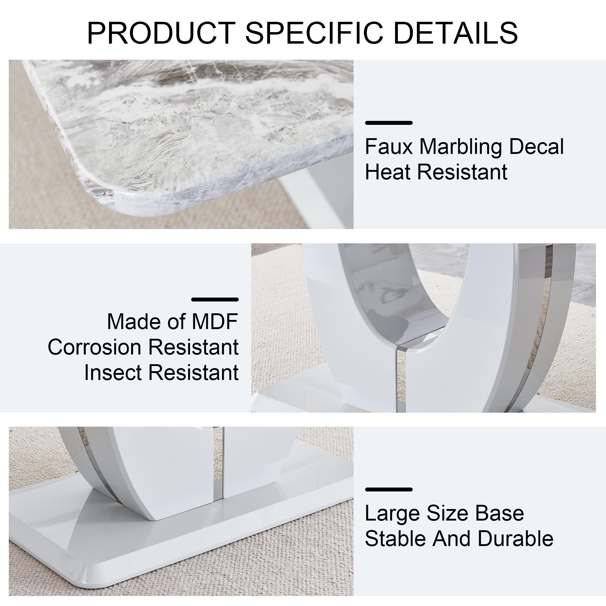 ( incomplete only base plate ) Gnrolaz Marble Dining Table for 6 People ...