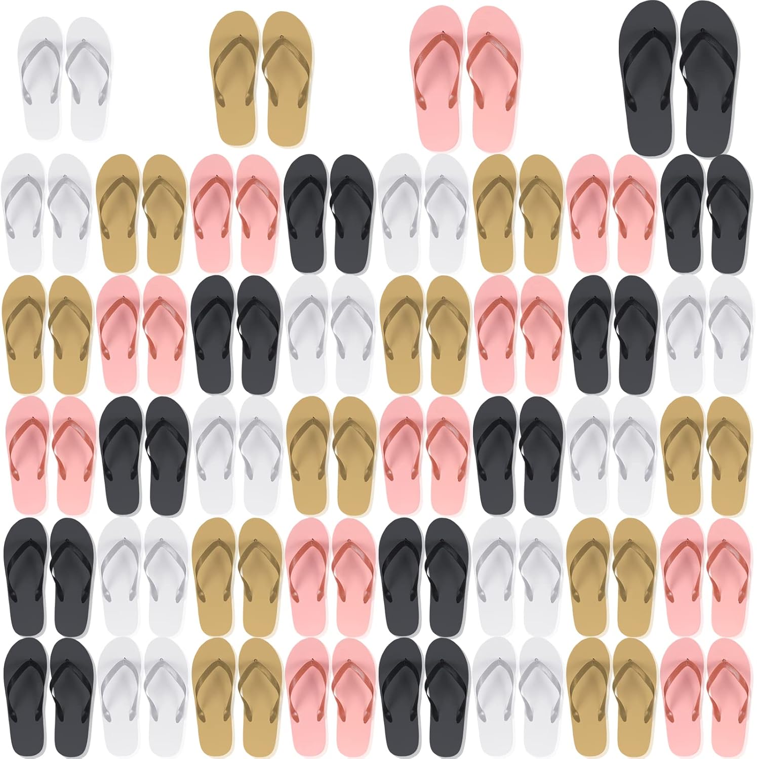 Amazon.com | Yahenda 60 Pairs Bulk Flip Flops, 4 Sizes 4 Colors Wedding ...