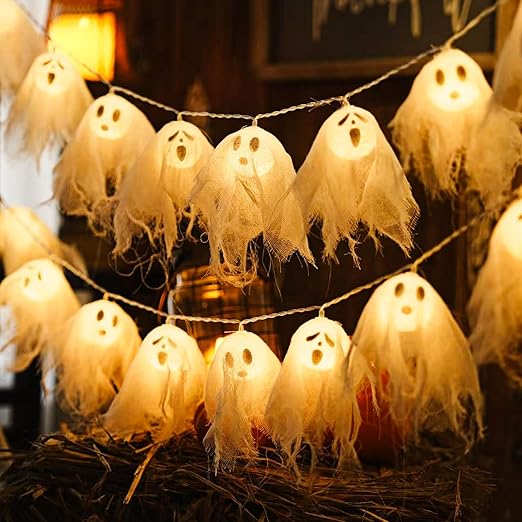 Amazon.com: 10 Feet Halloween Ghost Dector String Lights Garland with ...