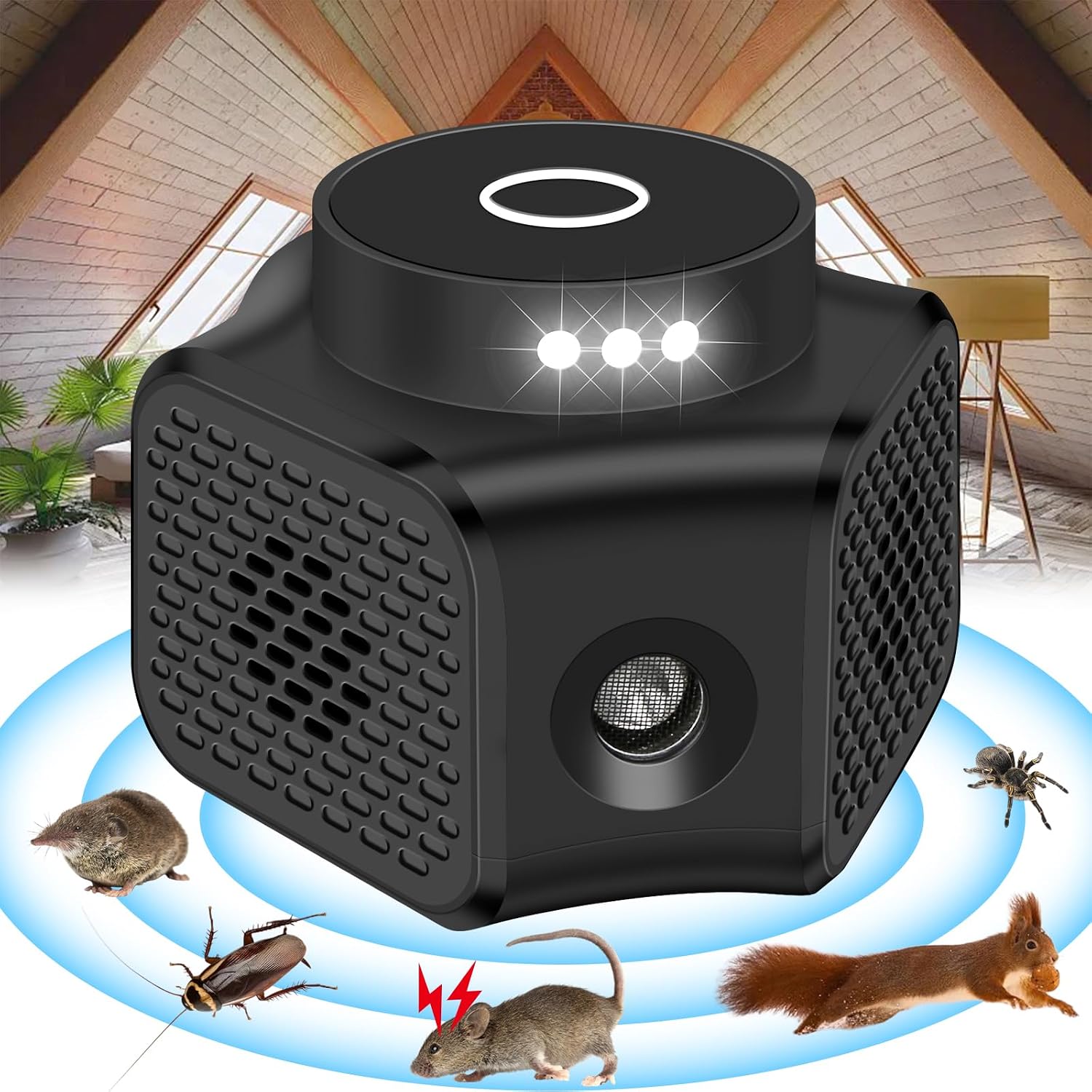 Amazon.com: Ultrasonic Rodent Repellent Indoor, 360° Rat Repellent for ...