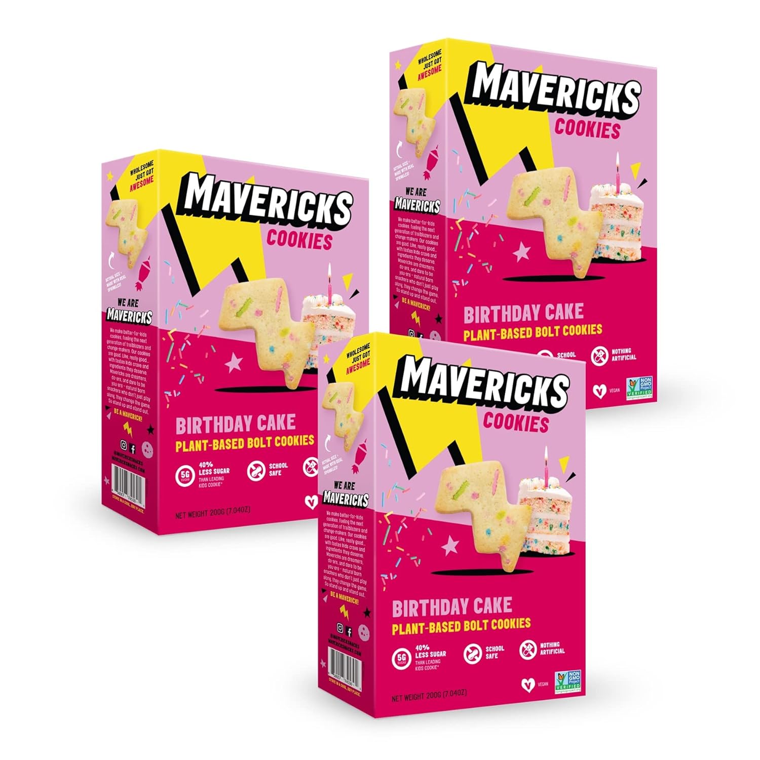Amazon.com: Mavericks Snacks Birthday Cake Cookies – 7 oz Sharing Size ...