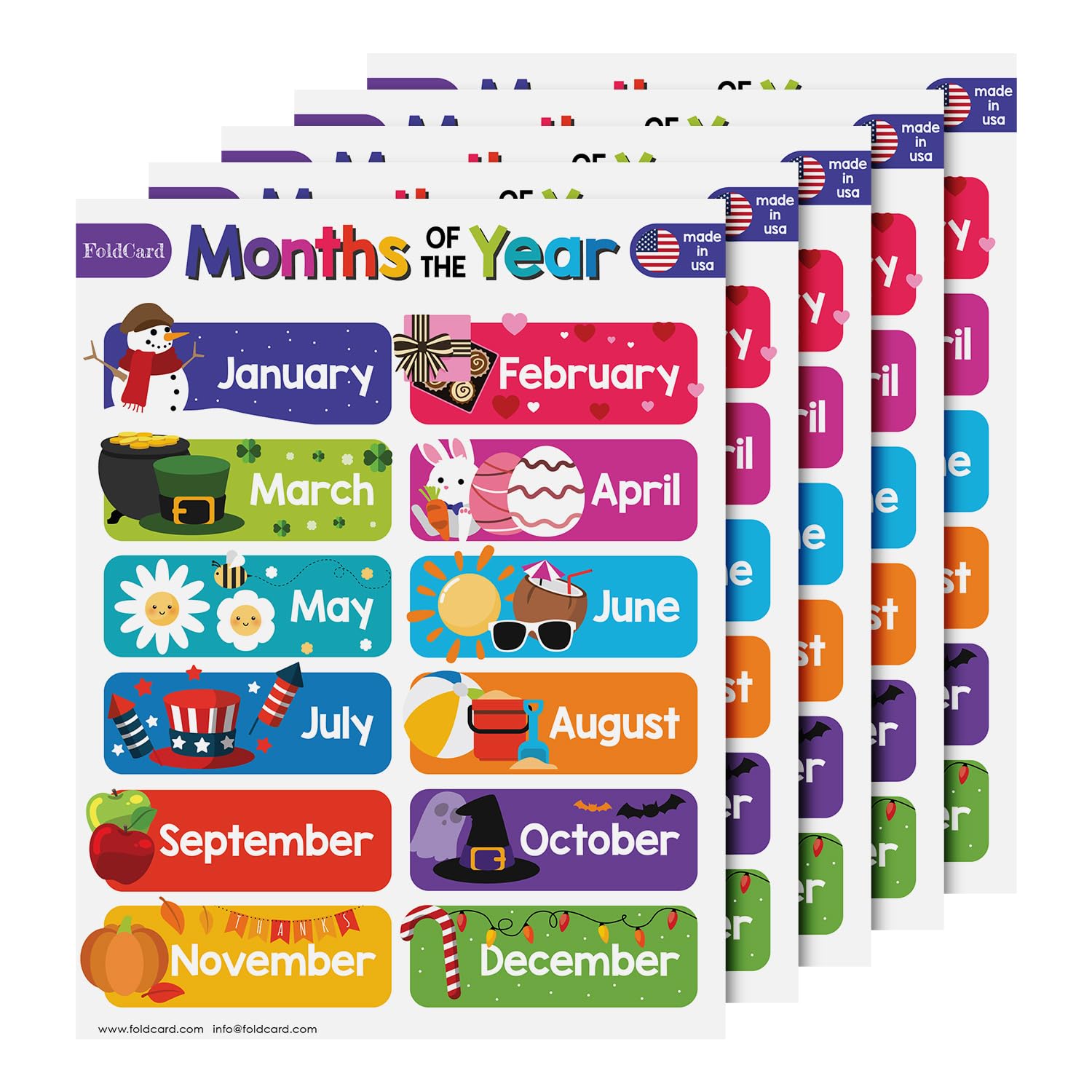 Amazon.com: 12 Months of the Year Chart for Preschool to Grade 1 Kids ...