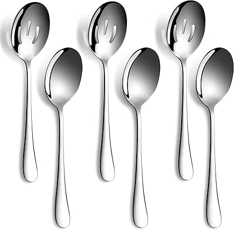 Amazon.com | 6 Pieces Serving Spoons Set, 8.7 Inch, Includes 3 Serving ...