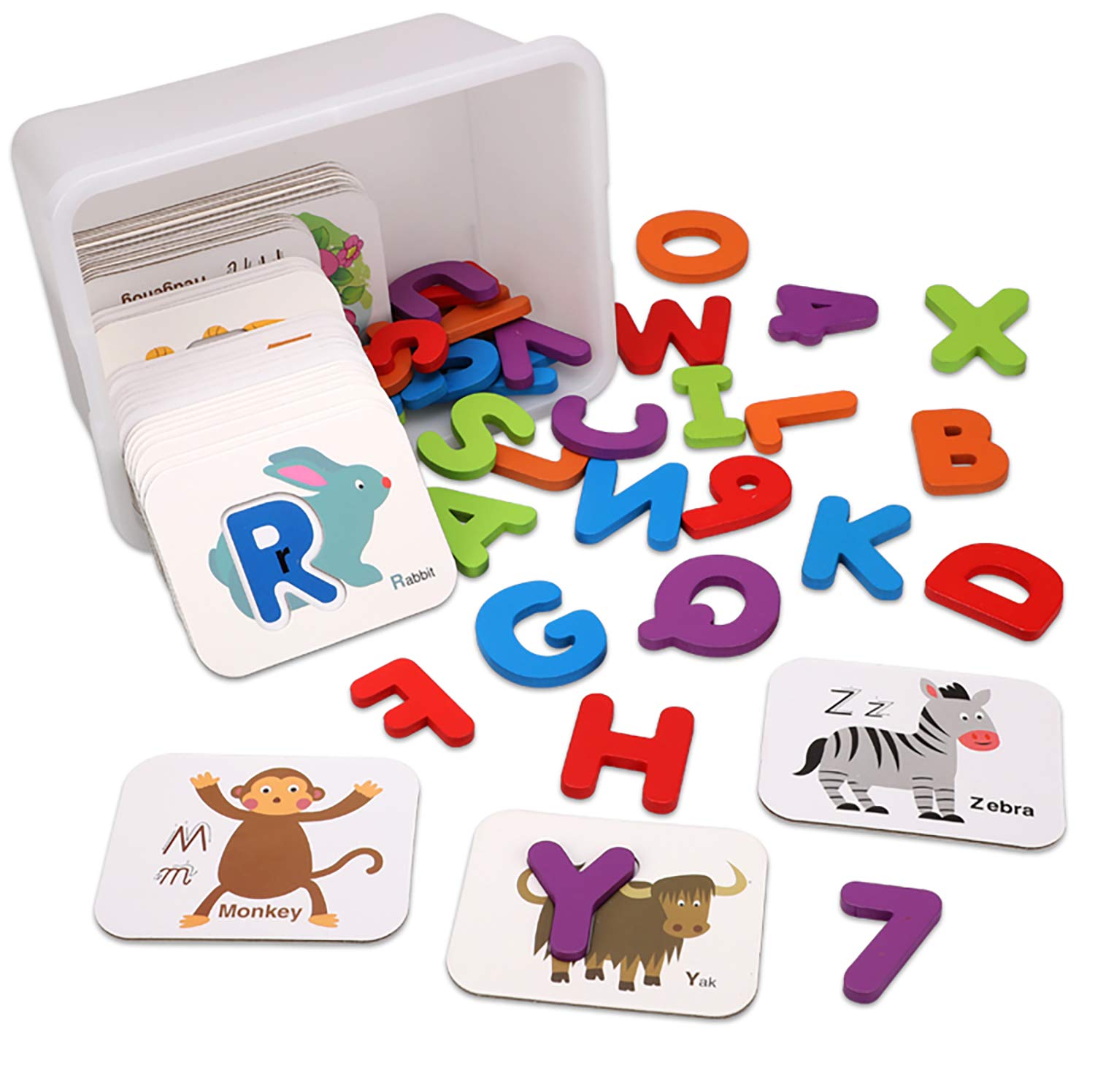 Buy Flash Cards for Toddlers 2-4 Years - Learning ABC Wooden Letters ...