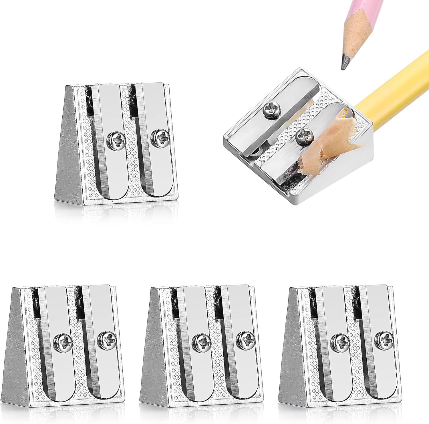 Pencil Sharpeners Set, Double Hole Single Hole Metal Pencil Sharpener ...