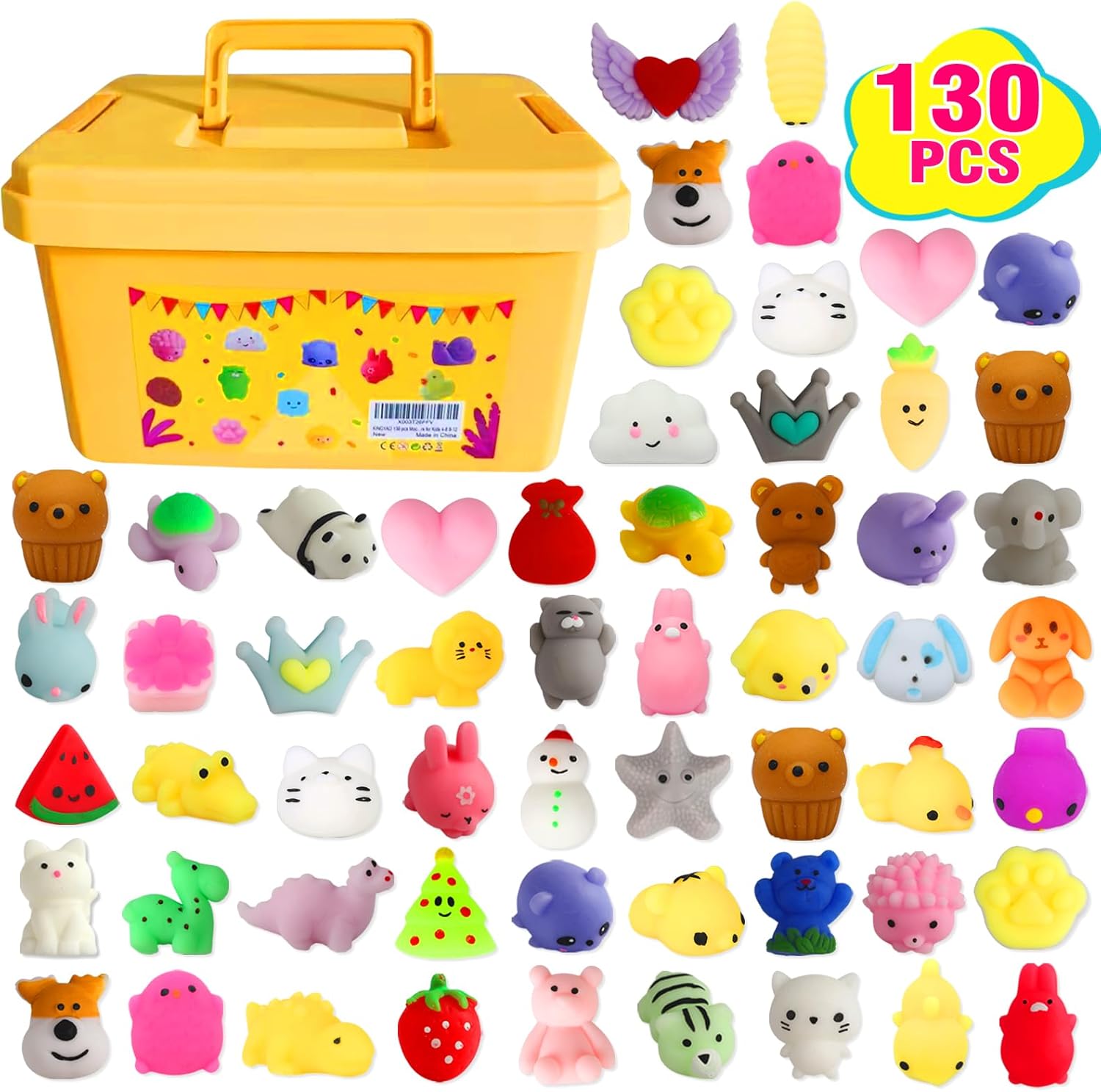 Amazon.com: KINGYAO Kawaii Squishies, Mochi Squishy Toys Bulk 130 Pack ...