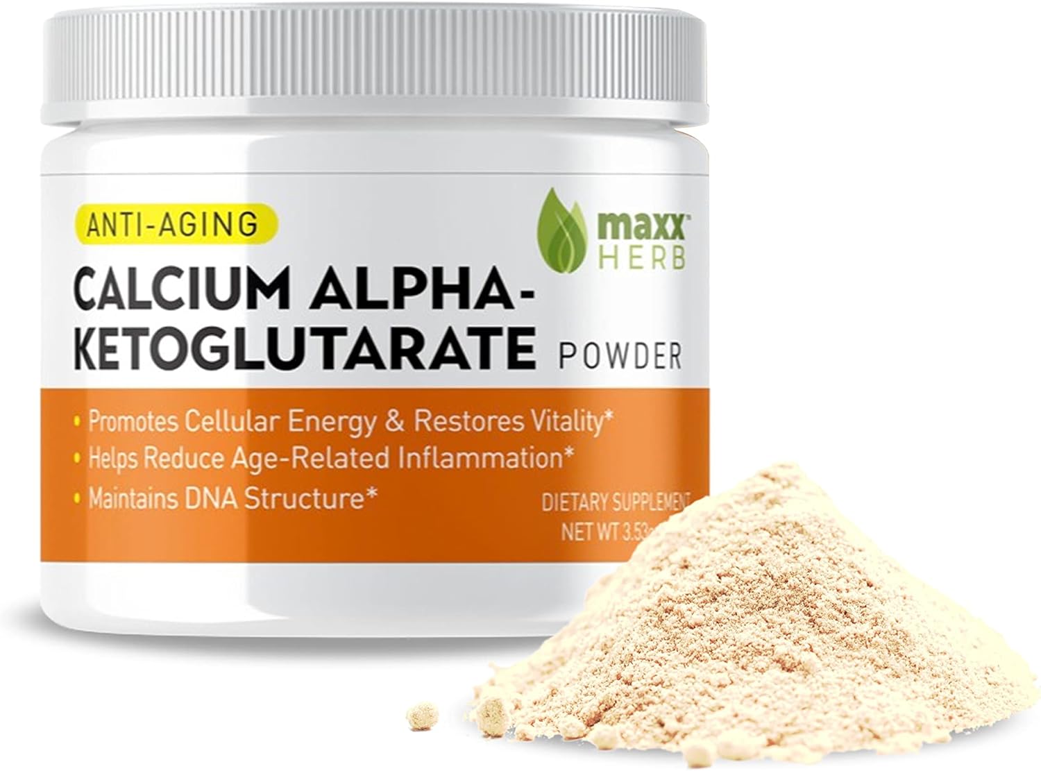 Maxx Herb Calcium AKG, Pure Calcium Alpha - Ketoglutarate Powder (Ca ...