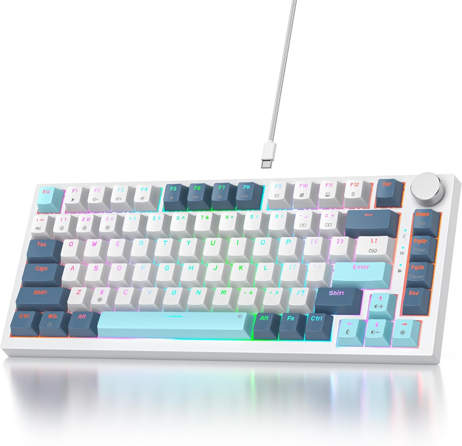 Amazon.com: SOLIDEE Wired Mechanical Gaming Keyboard, 75% TKL, Hot ...