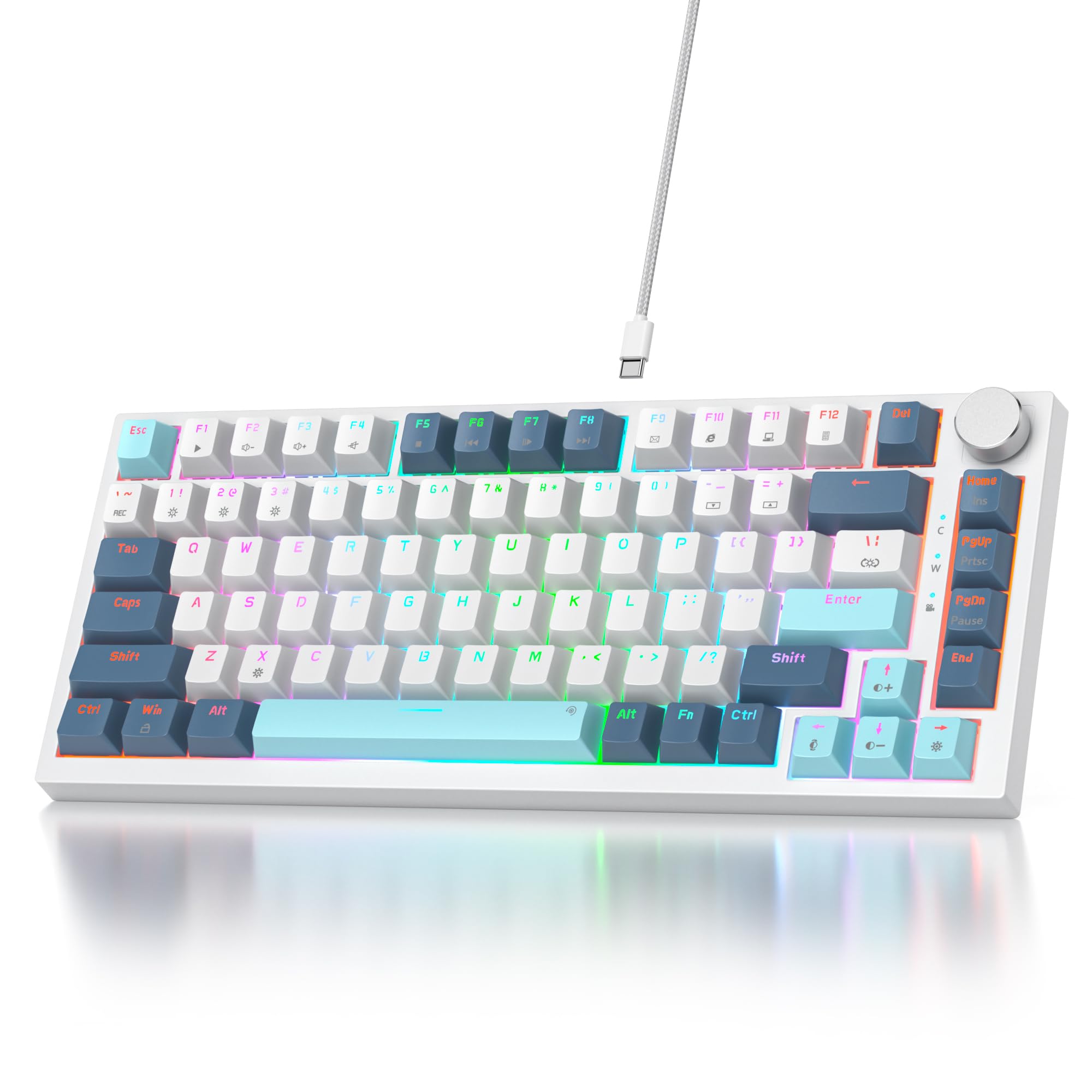 SOLIDEE mechanical keyboard wired 75 percent,Hot Swappable Keyboard ...