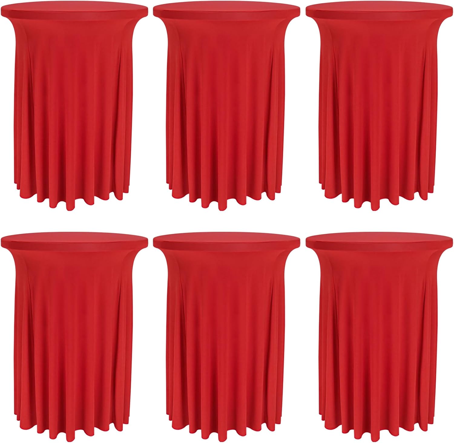 Amazon.com: Fivenl 6 Pack Round Cocktail Tablecloth 32"x 43" Spandex ...