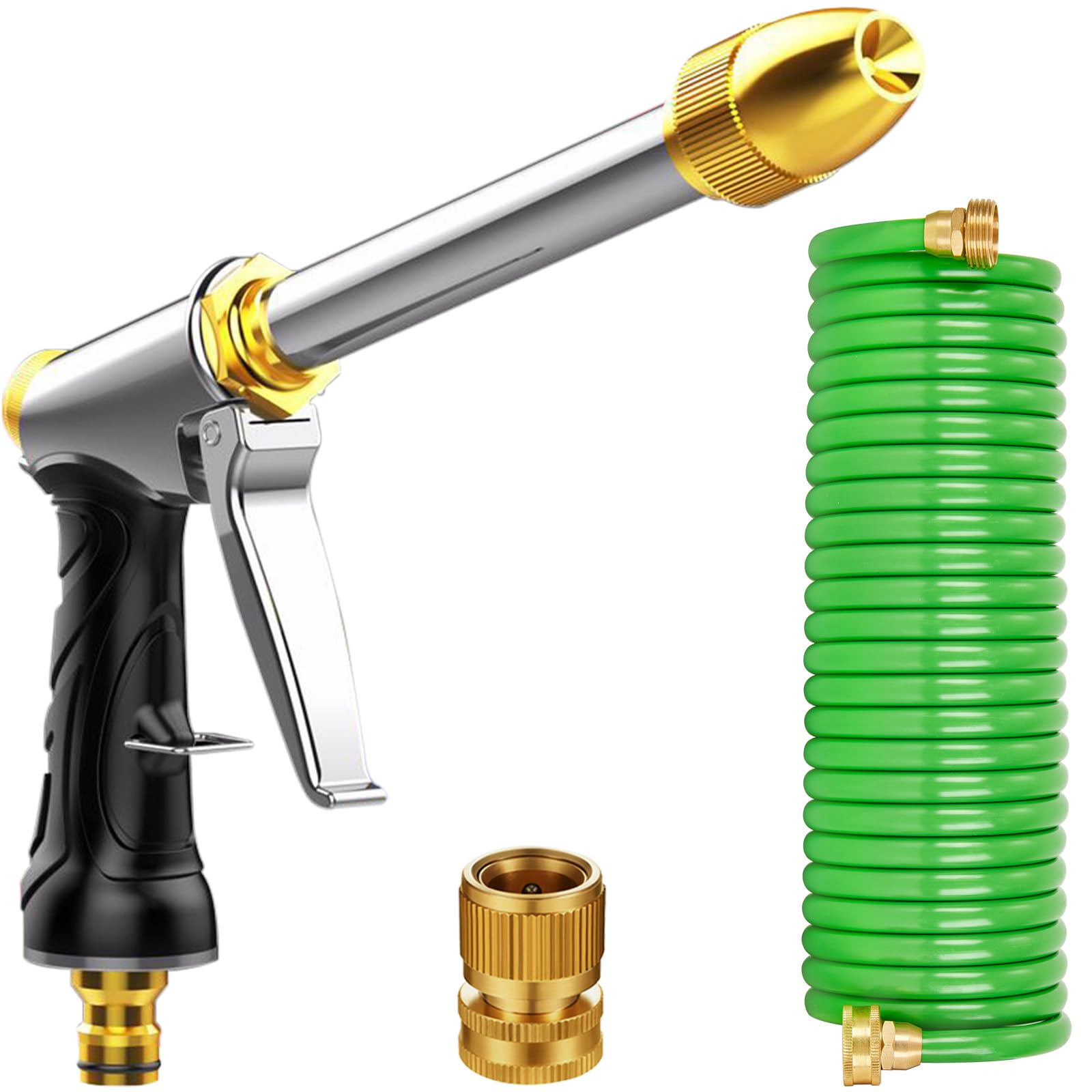Snapklik.com : Coil Garden Hose 25ft, EVA Flexible Recoil Garden Hose ...